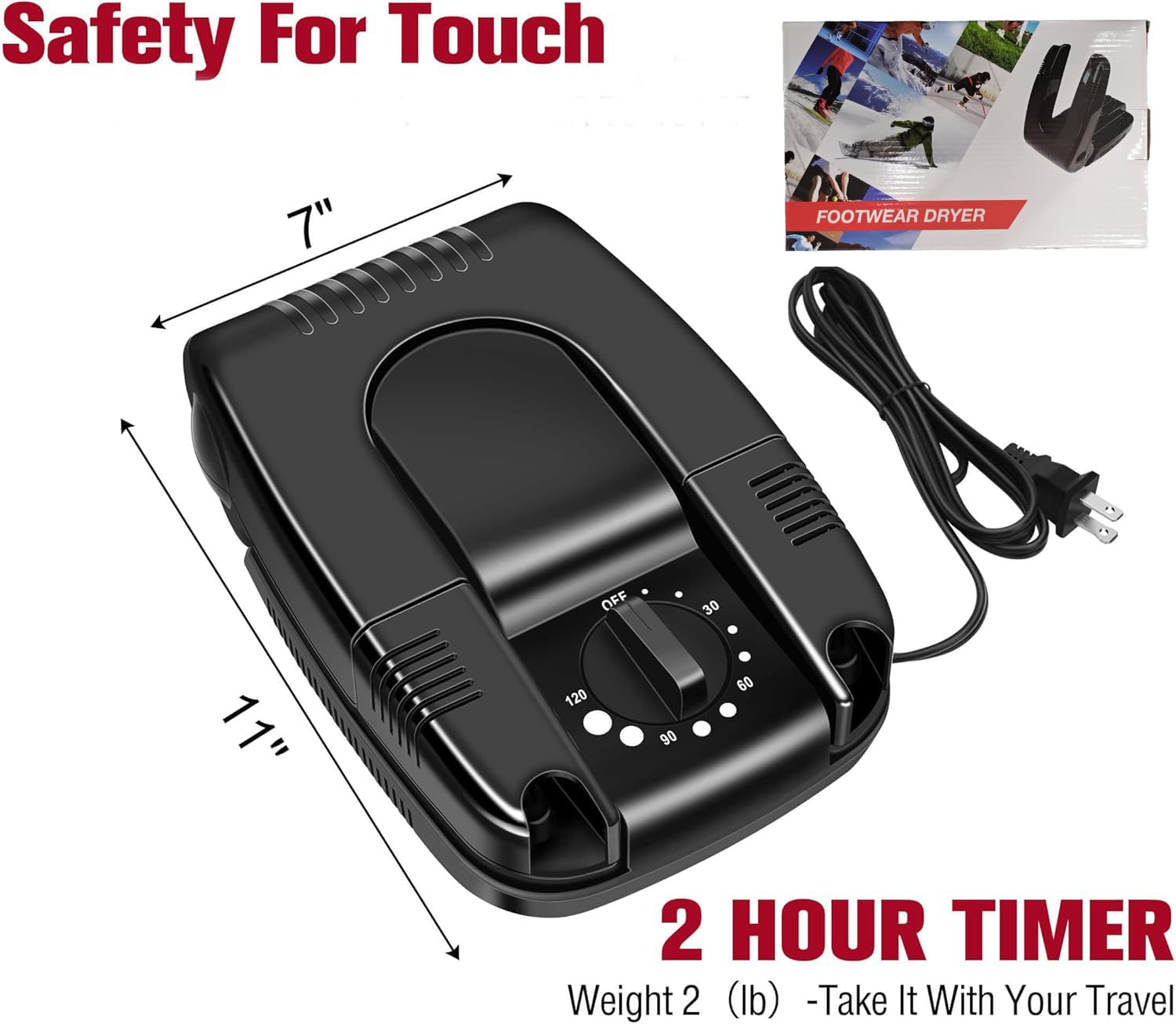 Manledio Portable Electric Shoes Boots Dryer and Warmer with Folding and Drying Adjustable Rack