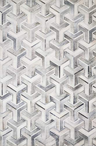 Loloi II Maddox Collection MAD-05 Silver/Ivory, Contemporary 7'-6" x 9'-6" Area Rug