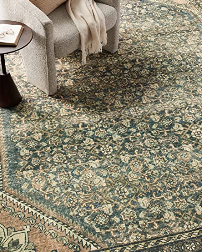 Magnolia Home by Joanna Gaines x Loloi Banks Collection BAN-02 Machine Washable Denim / Clay 2'-0" x 5'-0" Accent Rug