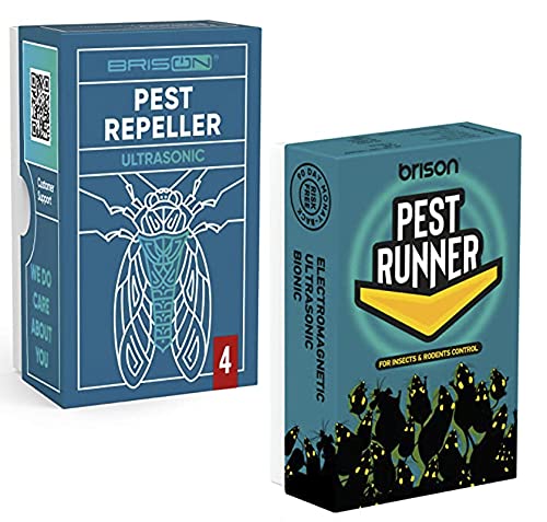 BRISON Ultrasonic Pest Repellent Plug in β Mice Rats Spider Control - for Repelling Rodents Insects Out of Indoors, Non-Toxic Electronic