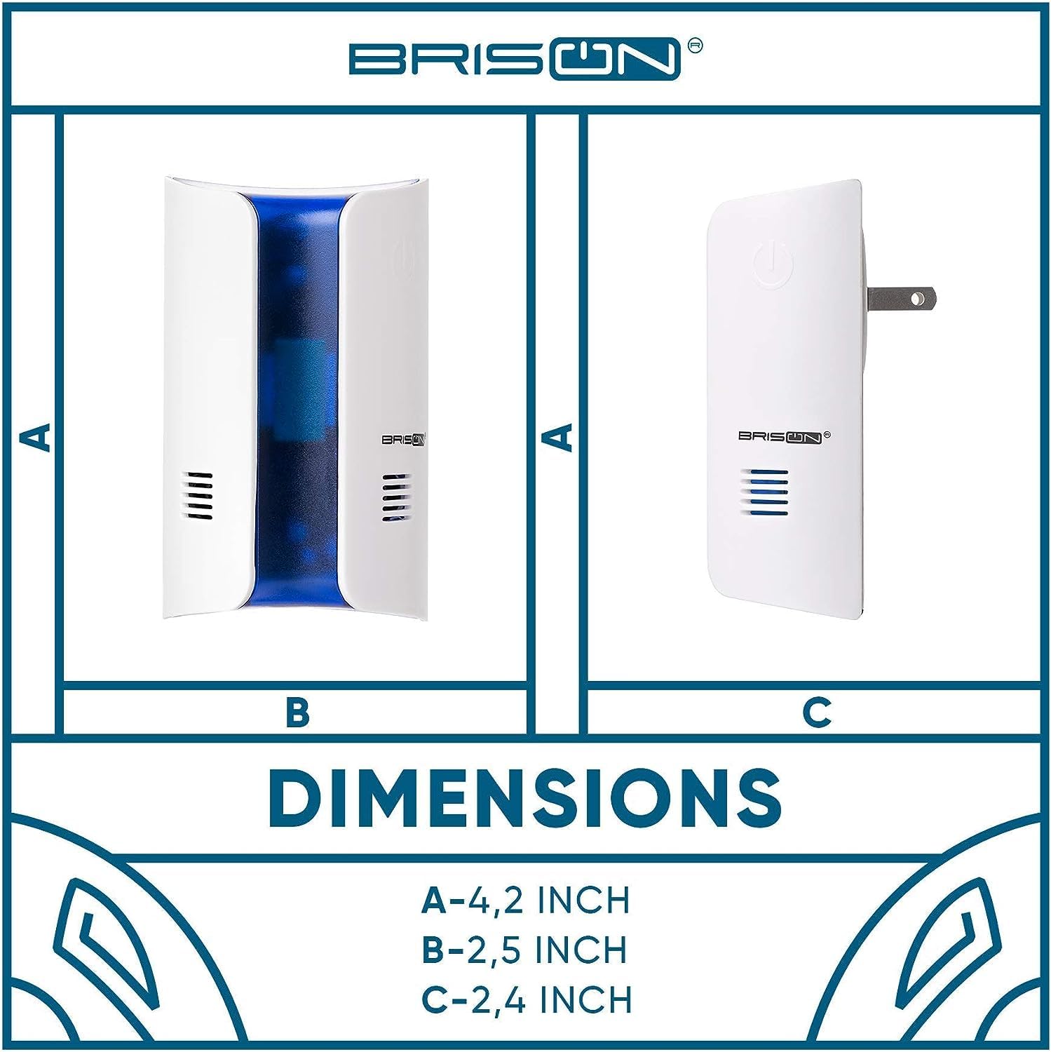 BRISON Ultrasonic Pest Repellent Plug in β Mice Rats Spider Control - for Repelling Rodents Insects Out of Indoors, Non-Toxic Electronic