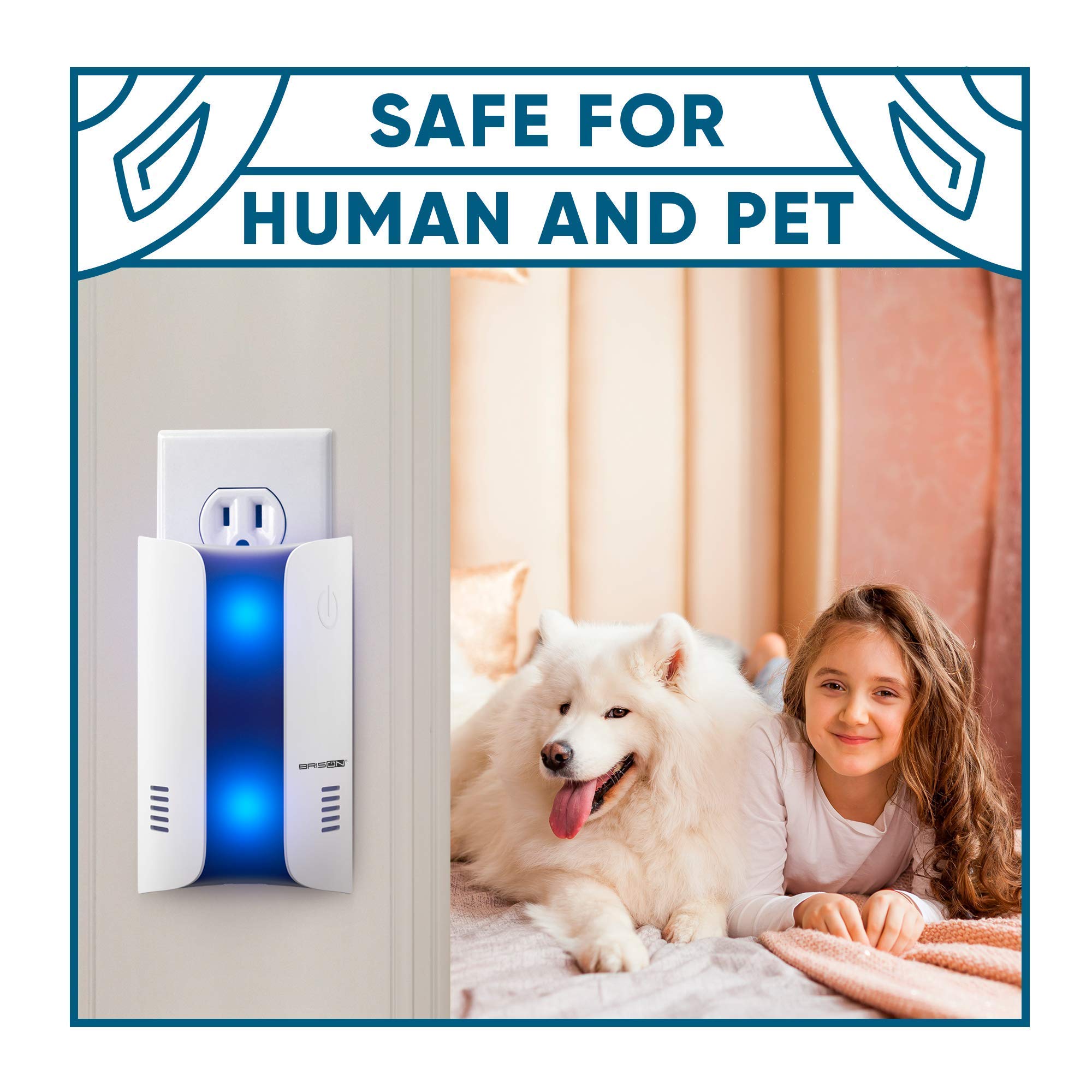 BRISON Ultrasonic Pest Repellent Plug in β Mice Rats Spider Control - for Repelling Rodents Insects Out of Indoors, Non-Toxic Electronic