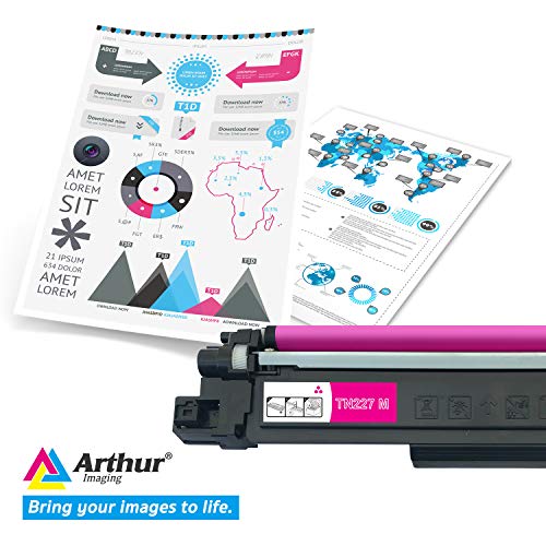 Arthur Imaging with CHIP Compatible Toner Cartridge Replacement for Brother Tn227 (Magenta, 1 Pack) (TN227M)