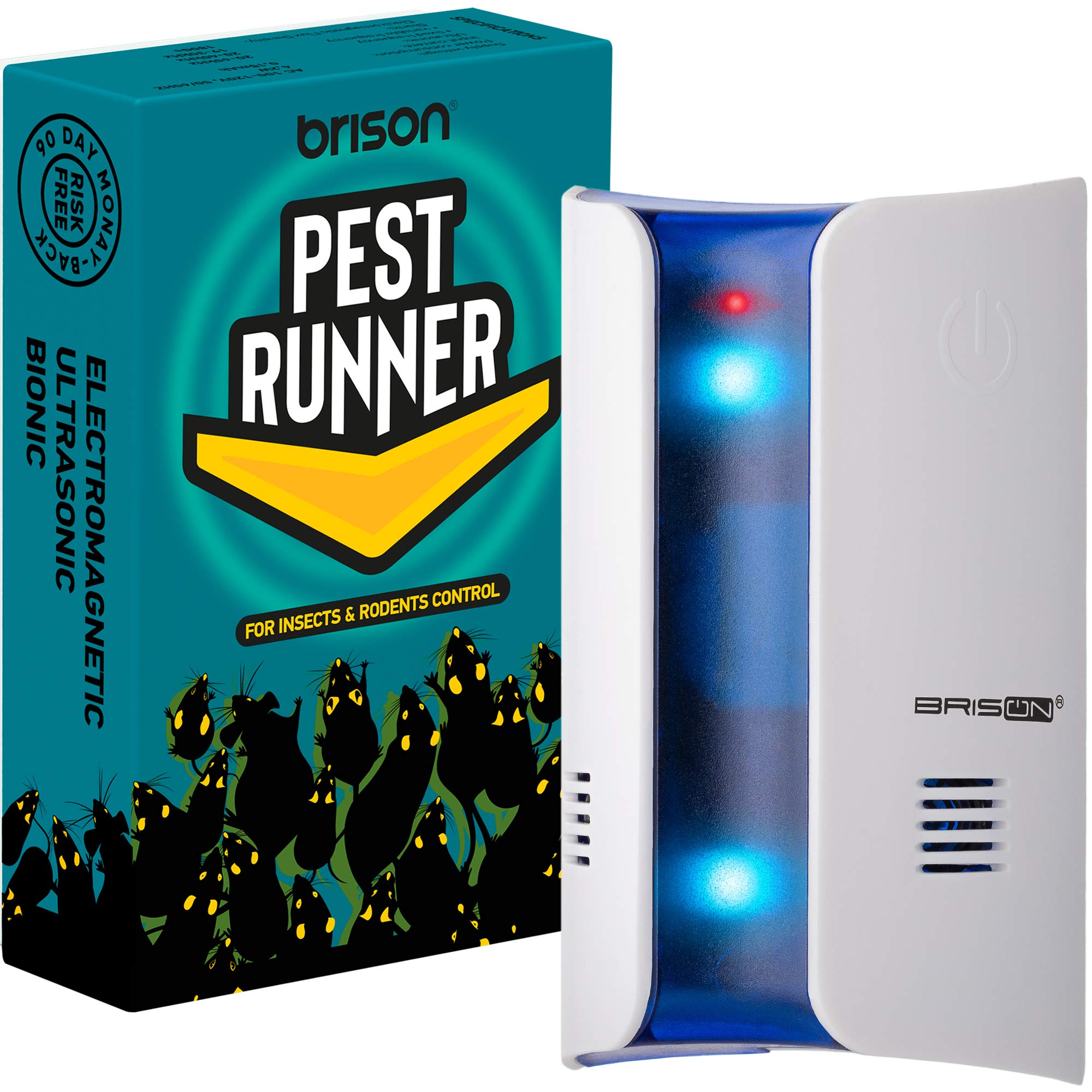 BRISON Ultrasonic Pest Repellent Plug in – Mice Rats Spider Control - for Repelling Rodents Insects Out of Indoors, Non-Toxic Electronic