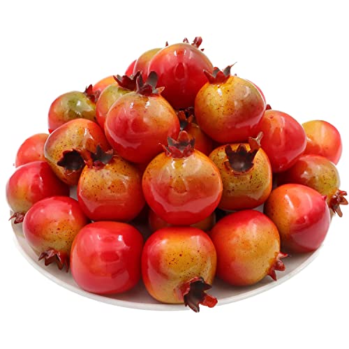 WJboand 30pcs Fake Pomegranet Mini Fruit Artificial Decoration Festival Display Cabinet Display Decoration Photography Props Themed Party Wedding Tabletop Office Realistic