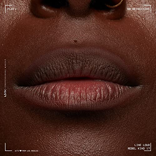 NYX PROFESSIONAL MAKEUP Line Loud Lip Liner, Longwear and Pigmented Lip Pencil with Jojoba Oil & Vitamin E - Rebel Kind (Chocolate Brown)