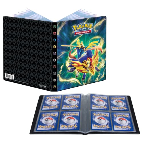 Ultra PRO - Pokémon Sword & Shield 4-Pocket Portfolio Crowned Sword Zacian & Crowned Shield Zamazenta, Protect & Store up to 40 Standard Size Collectible Pokémon Trading Cards, Collectible Cards
