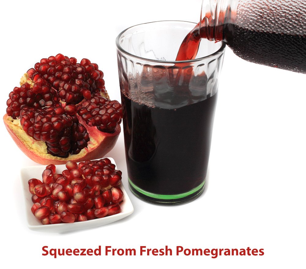 BLUE RIBBON, 100% Pomegranate Juice - USDA Organic Certified - Glass Bottle (2 Pack) No Sugar, No Artificial Colors, No Preservatives, No Flavors Added