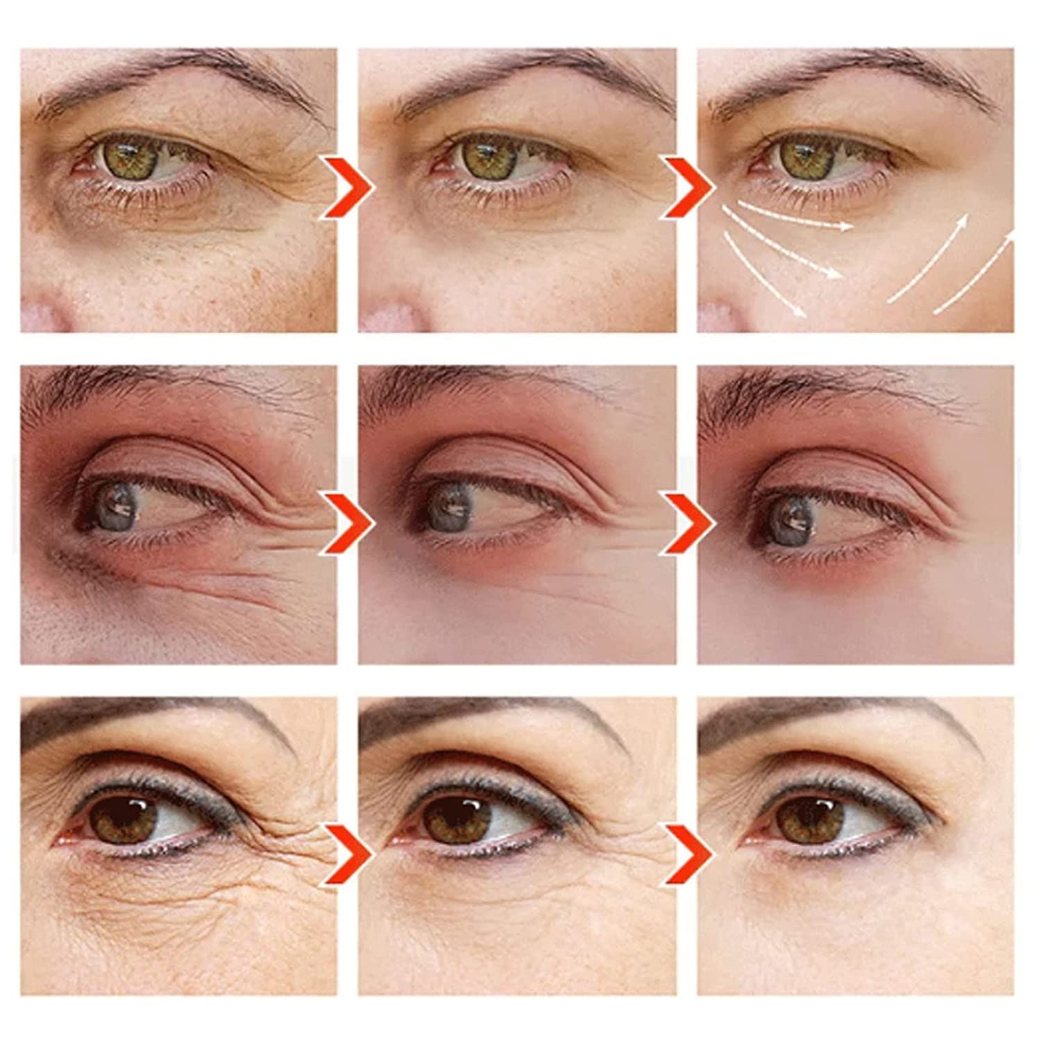 FIONEL Red Pomegranate Eye Cream, Pomegranate Vitamin C Eye Cream, Anti Aging Eye Cream, Wrinkle Eye Serum Cream Remove Dark Circles & Eye Bags, Moisturizer Eye Cream (3 pcs)