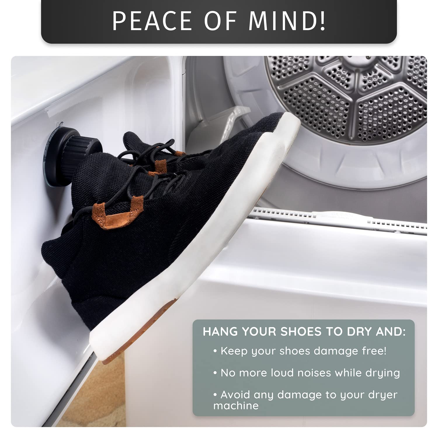 Shoe Dryer Rack Inside Dryer Machine, Universal Boot Dryer Shoe Holder for All Dryer Machine Brands, Home Hacks Laundry Room Accessories Shoes Dryer, Life Hack Gadgets Suction Cup to Dryer Door