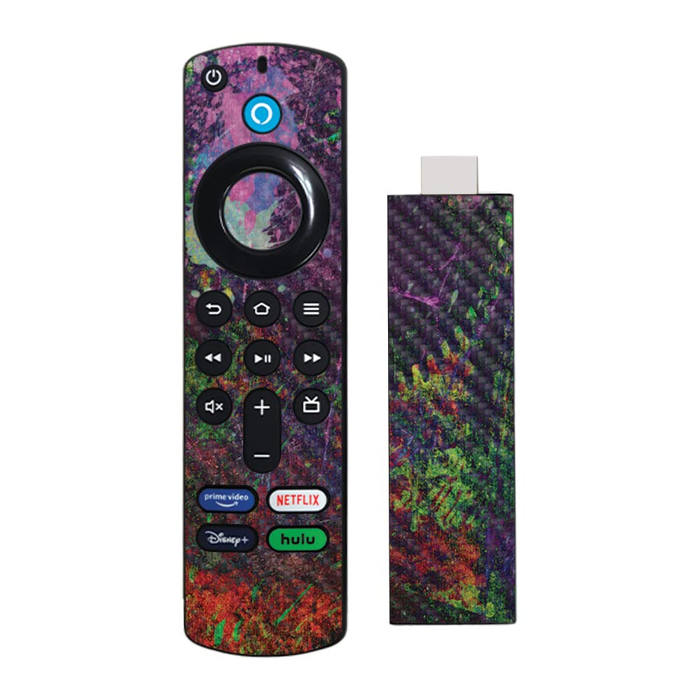 MightySkins Carbon Fiber Skin Compatible with Amazon Fire TV Stick 4K Max - Paint Drip | Protective, Durable Textured Carbon Fiber Finish | Easy to Apply and Change Styles | Made in The USA