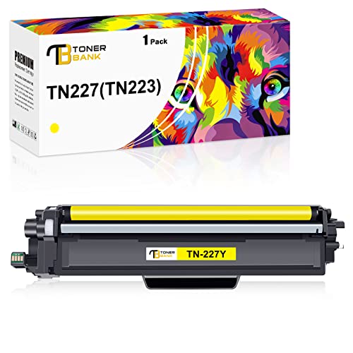 Toner Bank Compatible Toner Cartridge Replacement for Brother TN227 TN227Y TN-227 TN223 TN223Y use with MFC-L3770CDW HL-L3290CDW HL-L3230CDW MFC-L3710CW MFC-L3750CDW L3210CW Tray (Yellow,1 Pack)