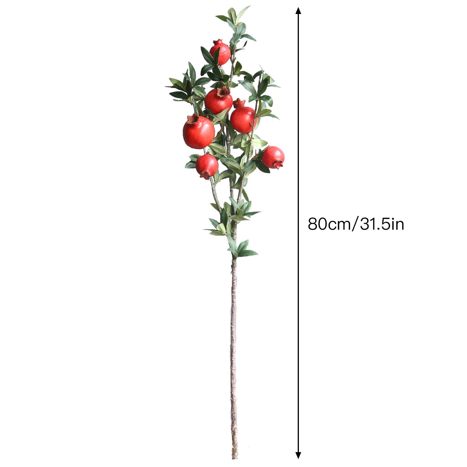 Okngr Artificial Pomegranate Branch, 3pcs Artificial Rosehip Berries 31.5inch Fake Berries Decor Simulation Pomegranate Bouquet Artificial Branches Winter Decorative for Home, Holiday Decoration