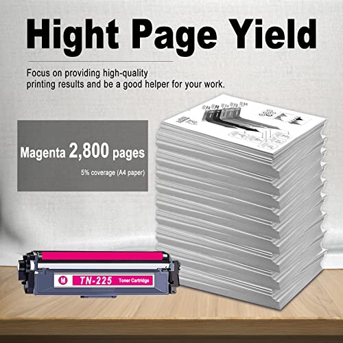 Feromyink Compatible TN225 TN-225 Toner Cartridge Replacement for Brother HL-3140CW 3150CDN 3170CDW MFC-9130CW 9340CDW DCP-9015CDW 9020CDN Printer (Magenta,1-Pack)
