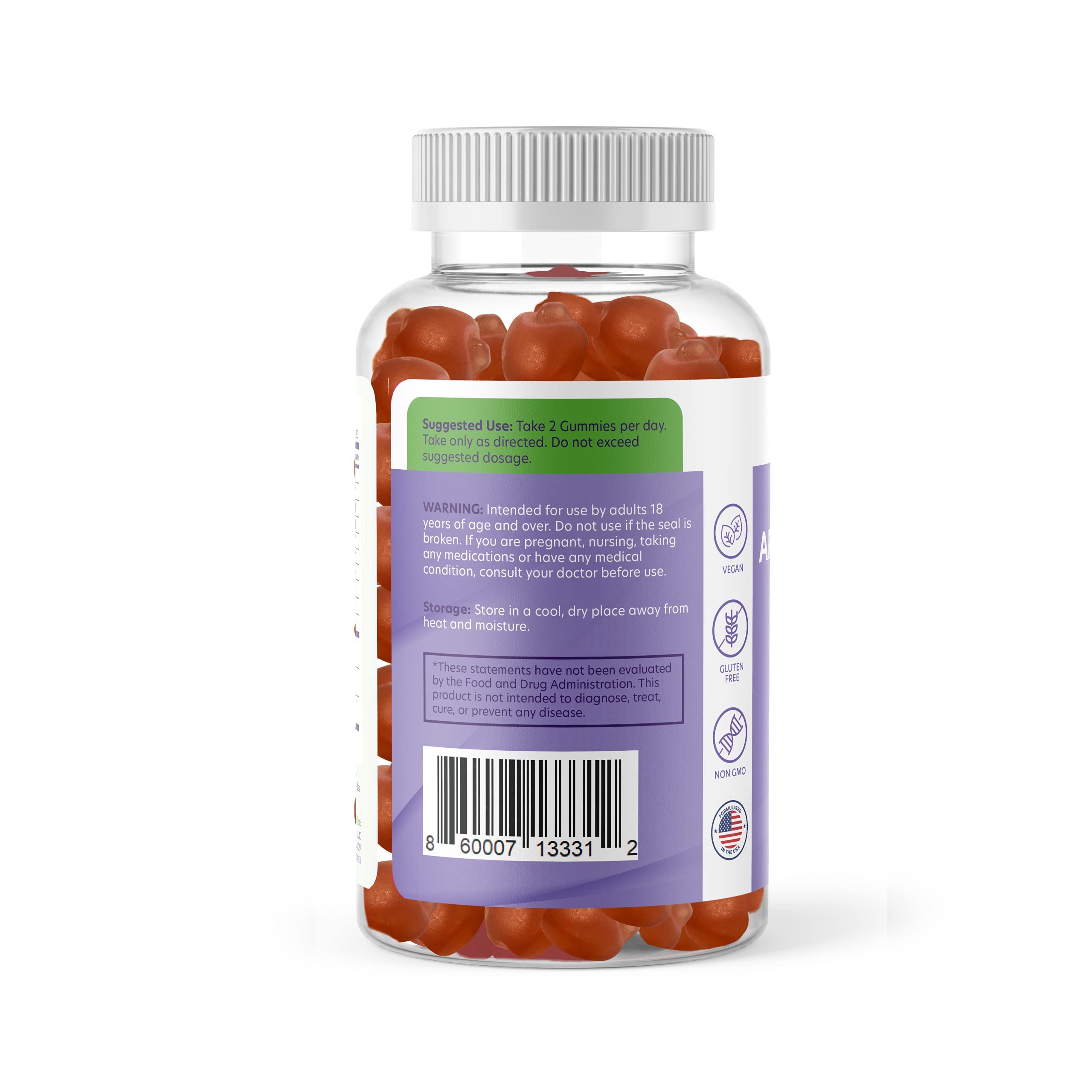 Essential Vitals - Apple Cider Vinegar Gummy Vitamins - 60 Count - (Vegan, Gluten-Free, Non-GMO, Vitamin B6, B12, Beetroot, Pomegranate)