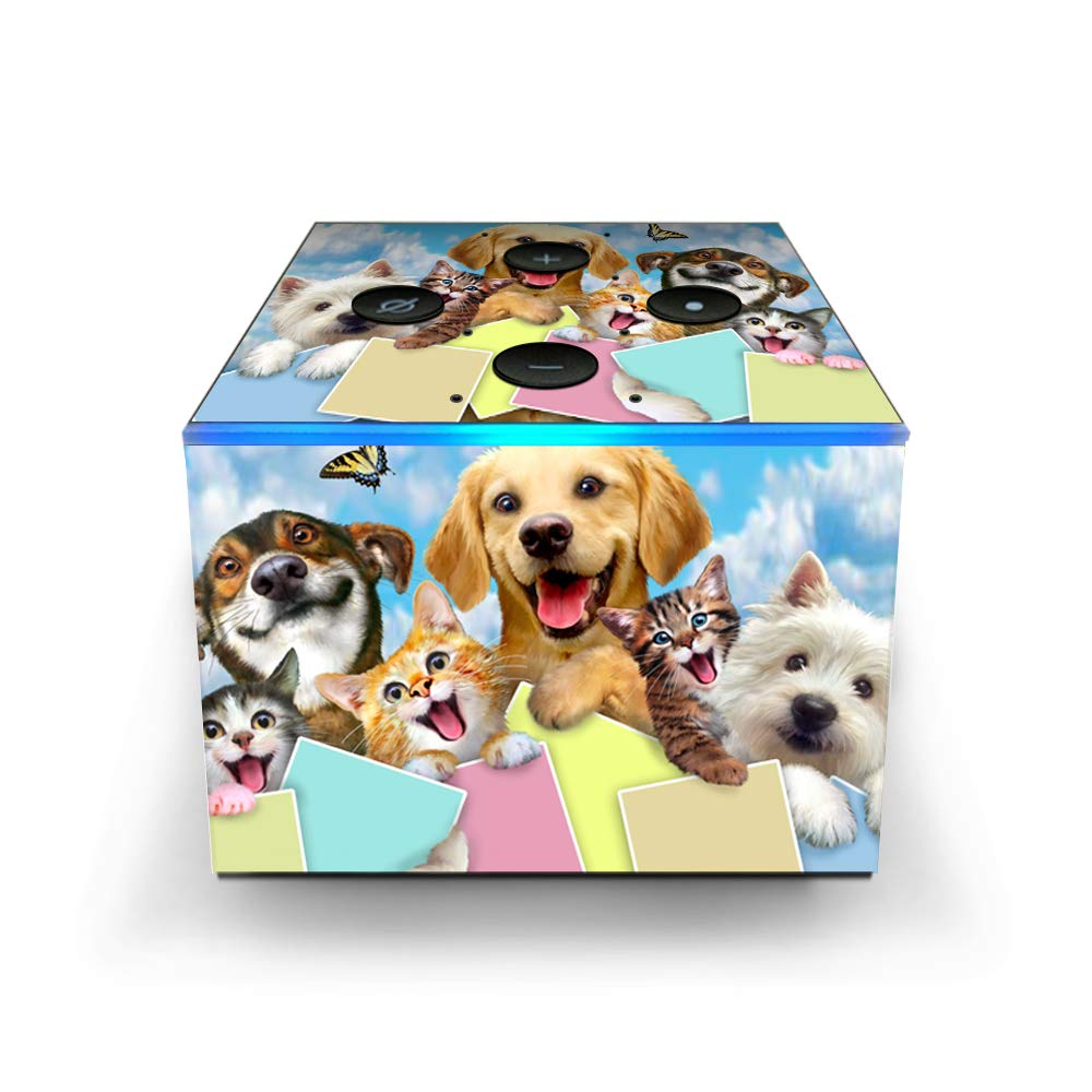 Dogs and Cats Thank You! - Skin Decal Vinyl Wrap for Amazon Fire TV Cube