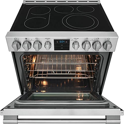 Frigidaire Professional Series PCFE3078AF 30 Inch Freestanding Electric Range with 5 Elements, 5.4 Cu. Ft. Oven Capacity, Storage Drawer, Air Fry, True Convection