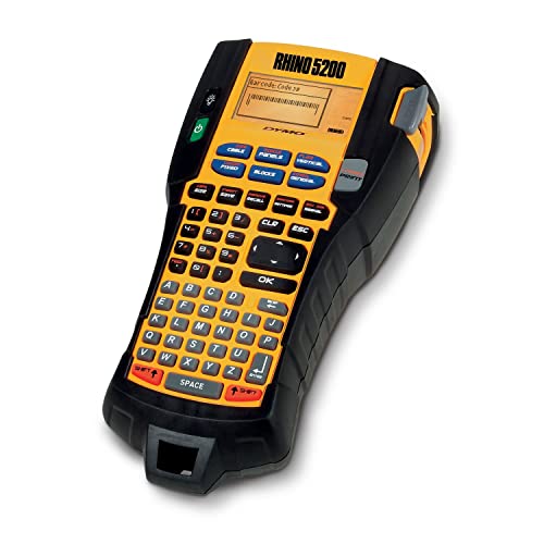 DYMO Rhino 5200 Industrial Portable Thermal Transfer Electronic Label Maker, Yellow - Label, Tape, Auto Power Off, Monochrome, LCD Display