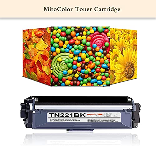 MitoColor High Yield TN221BK TN221C TN221M TN221Y Toner Cartridge Replacement for Brother TN-221 HL3170CDW HL-3170CDW HL3140CW HL3180CDW MFC9130CW MFC9330CDW MFC9340CDW Printer (6 Pack,3BK+1C+1M+1Y)