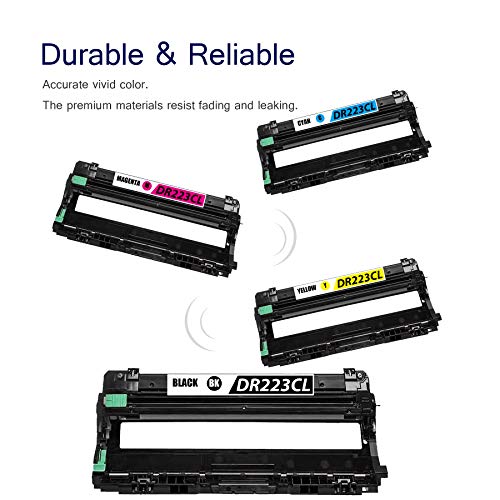4Pack (1BK+1C+1M+1Y) DR223CL Drum Unit (Toner not Included) Compatible Replacement forĀ Brother MFC-L3770CDW L3710CW L3750CDW HL-3210CW 3230CDW DCP-L3510CDW Printer Drum.