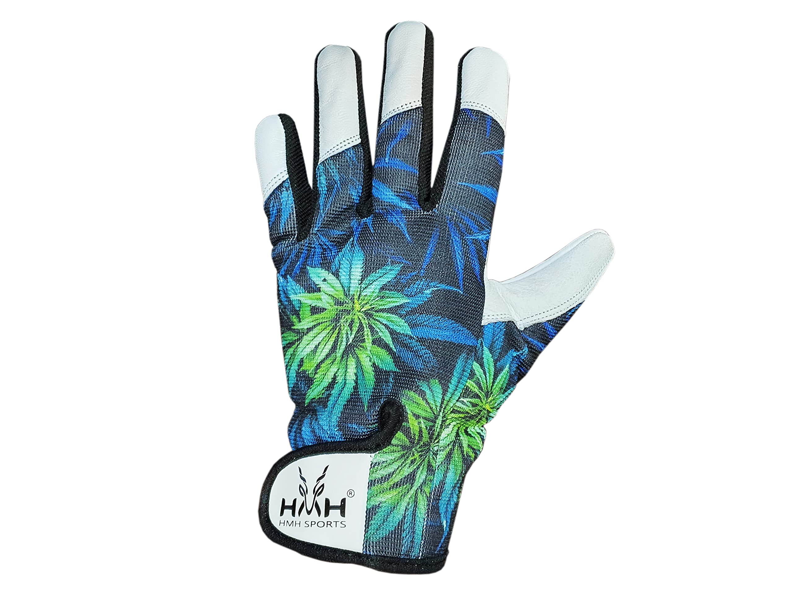 HMH Leather Gardening Gloves - Large, Green Short, Unisex
