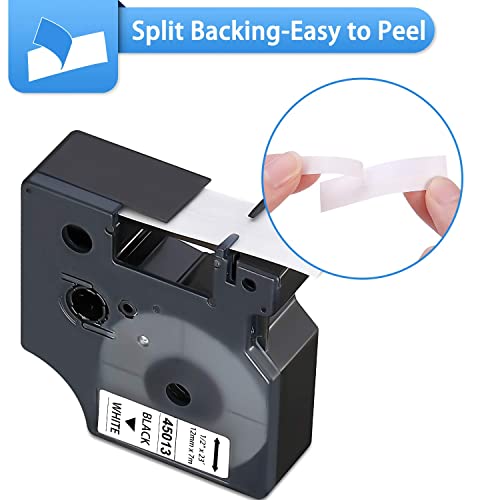 6-Pack Dymo D1 Label Tape Compatible for DYMO 45013 LabelManager 160 280 210D 360D 420P Wireless PnP 220P 260P 450D 500TS 450DUO Label Maker11