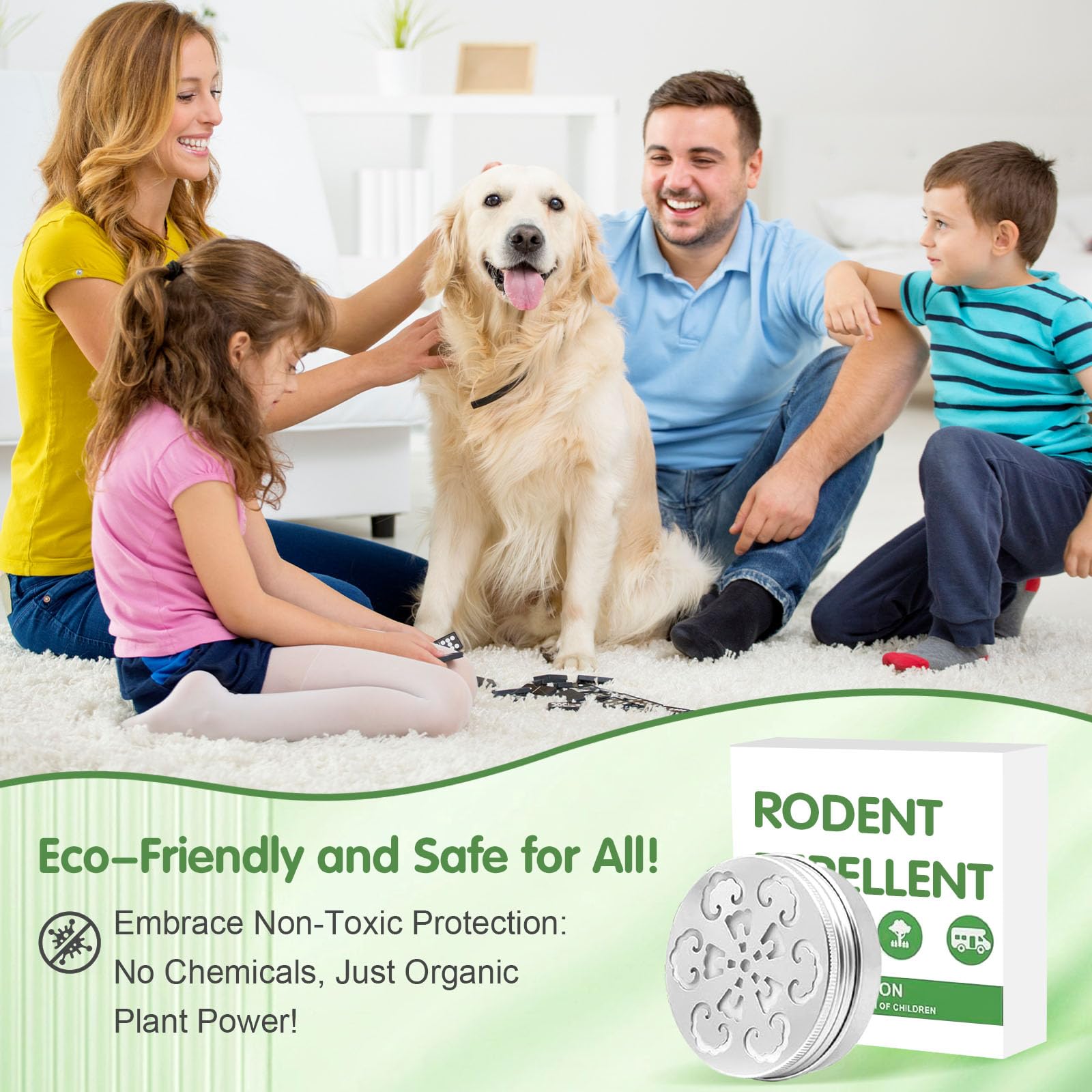 4 Pack Rodent Repellent, Peppermint Oil Evolute Formula for Rat and Mouse Use, Safe for Humans and Pets, Effective Repellent for Home, Car, Underhood, Garage, Indoor and Outdoor…