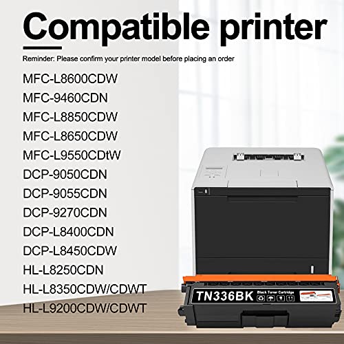 MitoColor 3 Pack (1Cyan+1Magenta+1Yellow) TN336C TN336M TN336Y TN336 High Yield Toner Cartridge Set Replacement for Brother HL-L8250CDN MFC- 9460CDN DCP-9050CDN Printer Toner