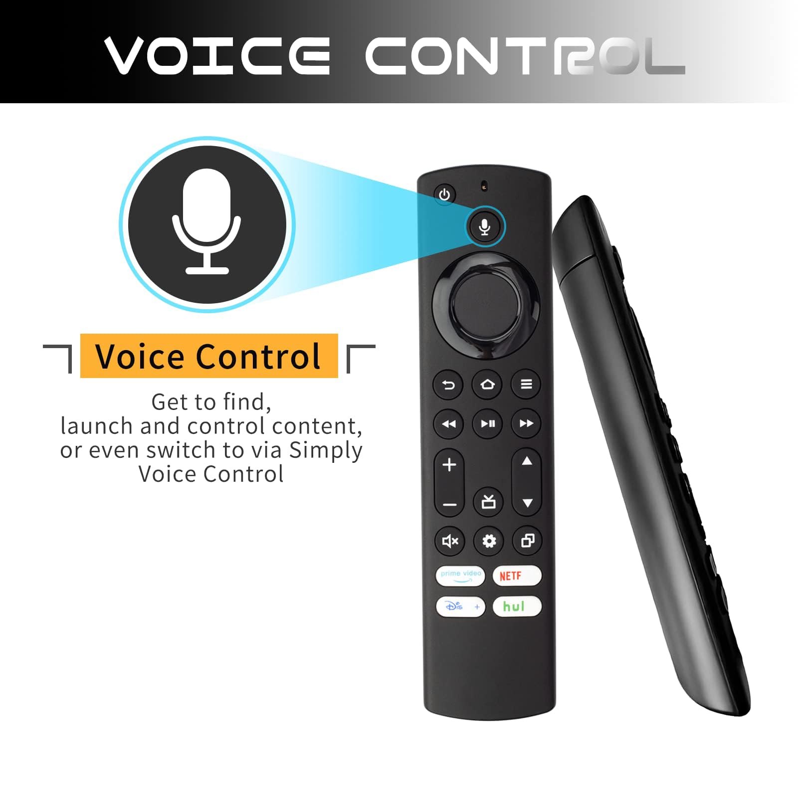 Replacement Voice Remote Control for Insignia TVs, Toshiba TVs, Pioneer TV, AMZ TV Cube and AMZ Omni TVs, 4-Series TV.