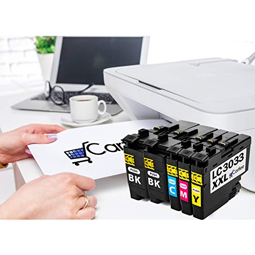 Cartlee 5 Compatible Ink Cartridges Replacement for LC3033 XXL High Yield for Brother MFC-J995DW XL MFC-J805DW MFC-J815DW MFC LC 3033XXL Printer BK 2 Black 1 Cyan 1 Magenta 1 Yellow
