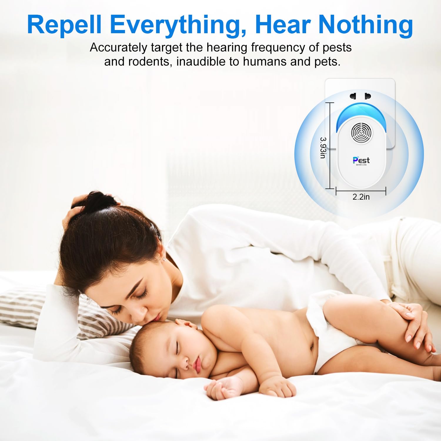 Upgraded Ultrasonic Pest Repeller, 2023 Indoor Mosquito Repellent, for Rodent, Roach, Mouse, Bugs, Mice, Spider, Electronic Plug in Pest Control for House, Garage, Warehouse,Hotel,6 Packs