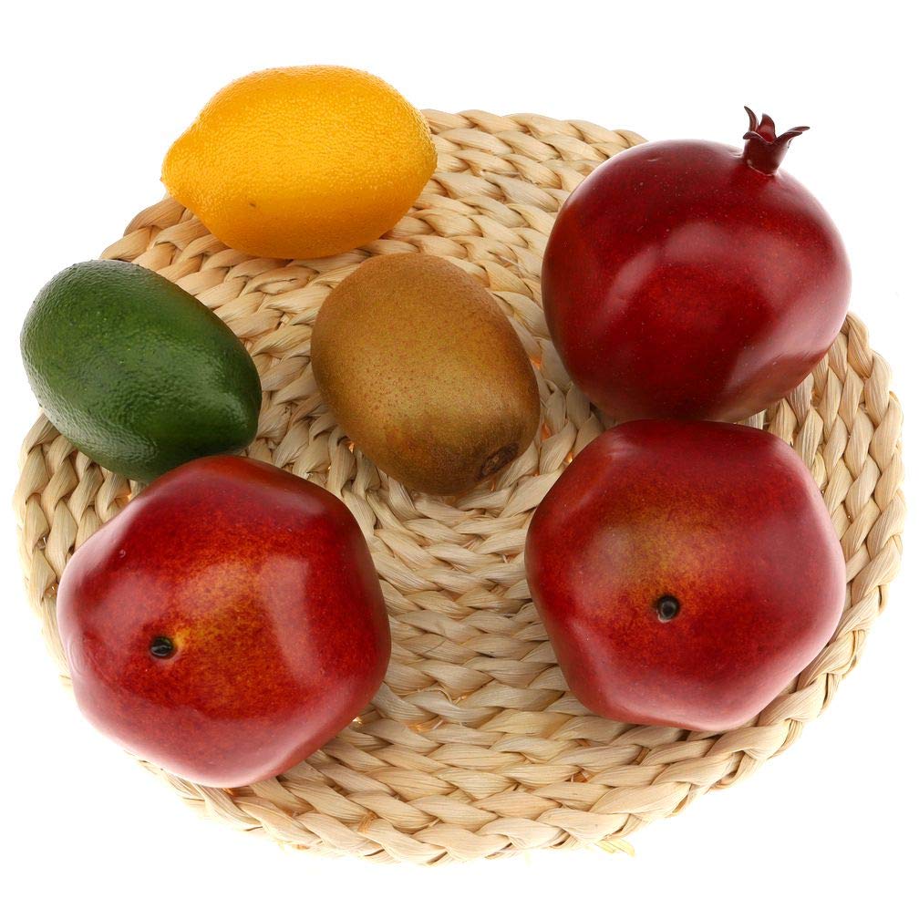 Gresorth 6 Pcs Lifelike Artificial Pomegranet Decoration Fake Pomegranate Fruit Home Party Kitchen Festival Show