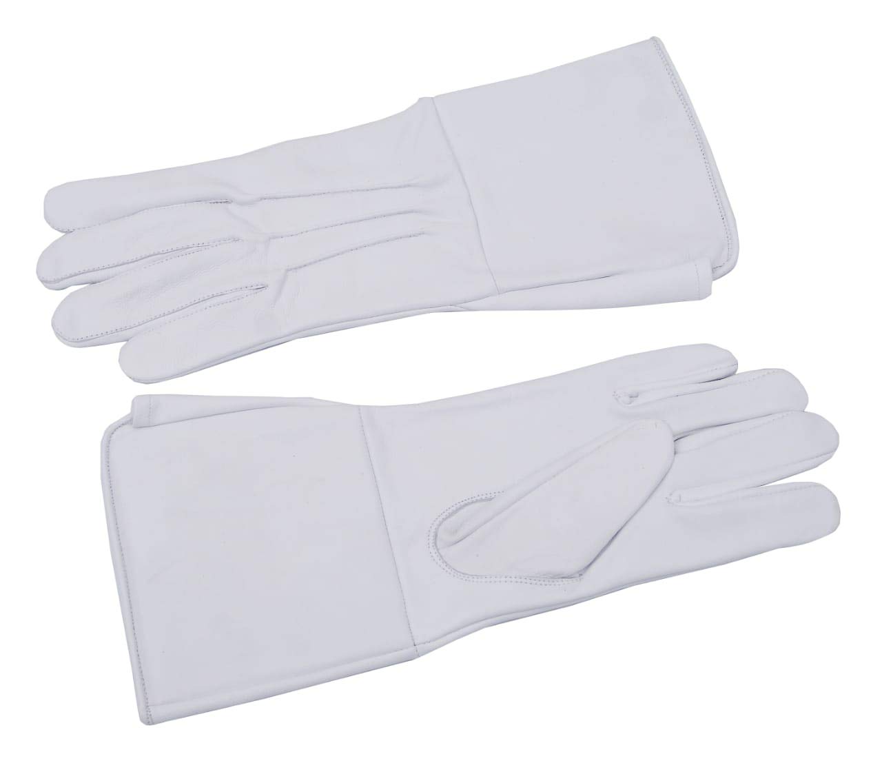 LEATHER LH HANDS Men's Medieval Renaissance Cosplay Unlined Gauntlet Genuine Leather Costume Gloves Cuff White Large