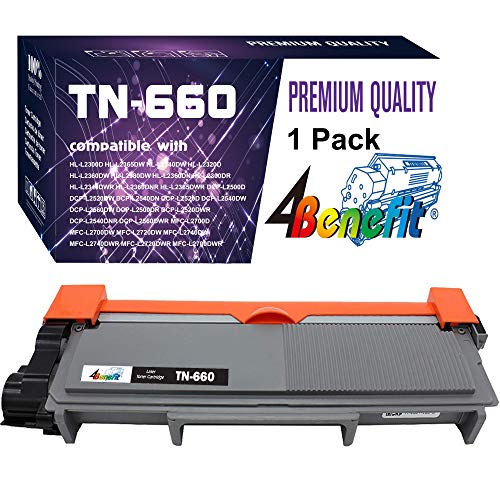 (Single Pack) 4Benefit (1xBlack) Compatible TN-660 Toner Cartridge TN-630 TN660 TN630 TN 660 630 (High Yield, 1 Pack) Used for HL-L2300D DCP-L2520DW HL-L2360DW HL-L2320D HL-L2380DW Laser Printer