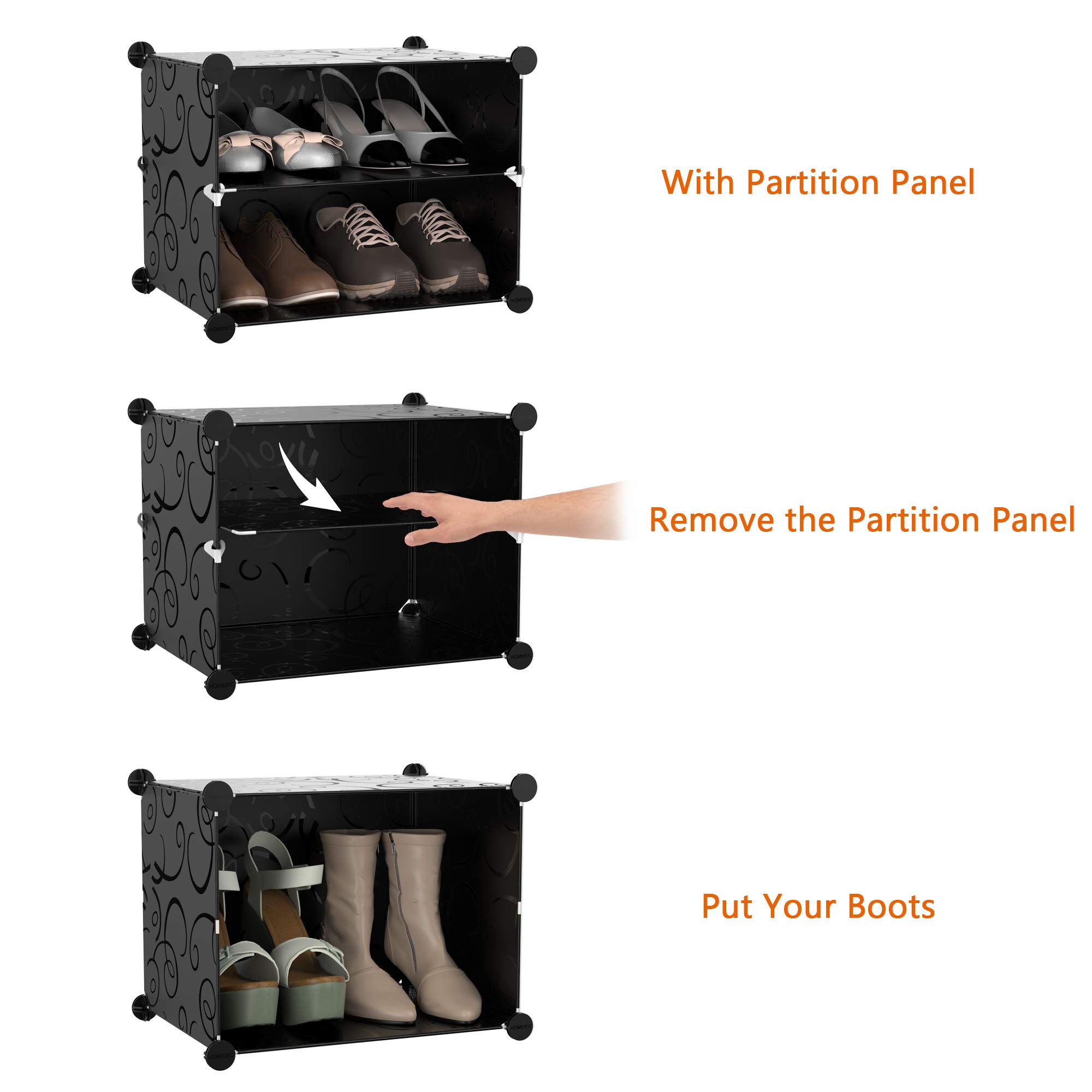 HOMIDEC Shoe Rack, 8 Tier Shoe Storage Cabinet 32 Pair Plastic Shoe Shelves Organizer for Closet Hallway Bedroom Entryway