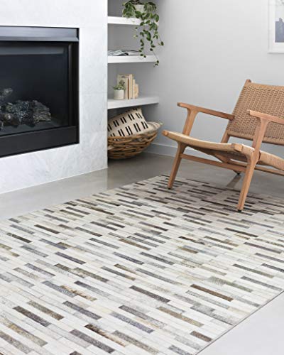 Loloi II Maddox Collection MAD-01 Ivory/Grey, Contemporary 7'-6" x 9'-6" Area Rug
