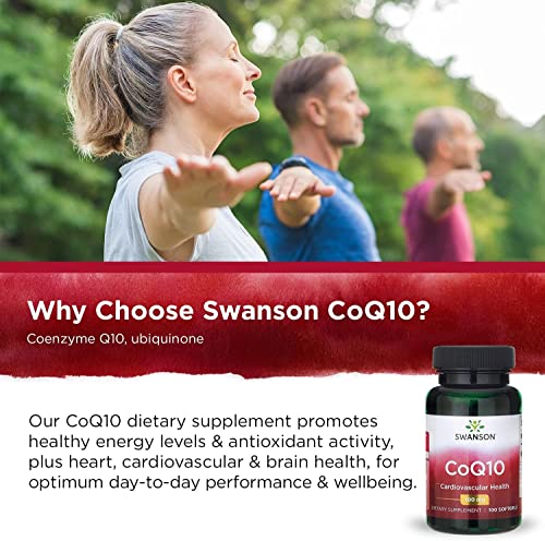 Swanson CoQ10 - Energy Antioxidant Support - Coenzyme Q10 Supplement - (100 Softgels, 100mg Each)