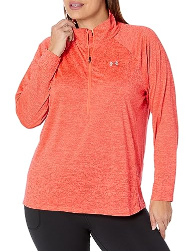 Under Armour Womens Tech Half Zip Twist, (628) Beta/Pomegranate/Metallic Silver, 2X