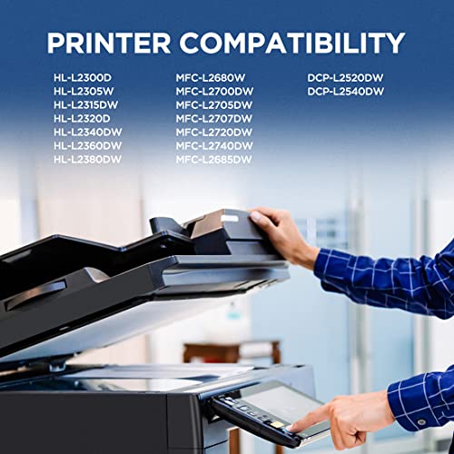 Twin Pack TN660 2PK Replacement for Brother TN660 TN630 High Yield Toner Cartridge, for HL-L2300D HL-L2340DW HL-L2380DW DCP-L2520DW DCP-L2540DW MFC-L2720DW MFC-L2700DW MFC-L2740DW (Black, 2 Pack)