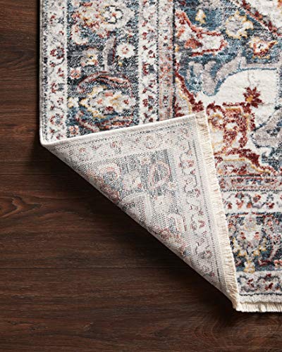 Loloi II Samra SAM-09 Ivory / Denim Oriental Area Rug 2'-3" x 3'-10"