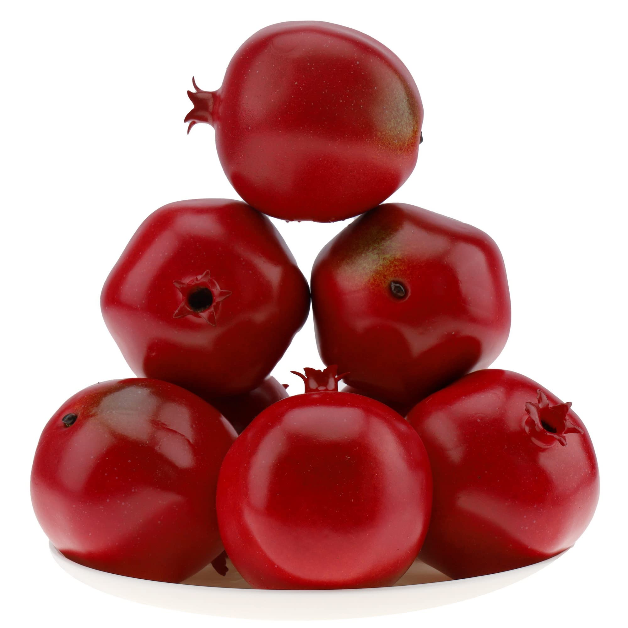 Gresorth 6pcs High Grade Fake Pomegranate Decoration Artificial Realistic Fruit Simulation for Home Party Holiday Christmas Display