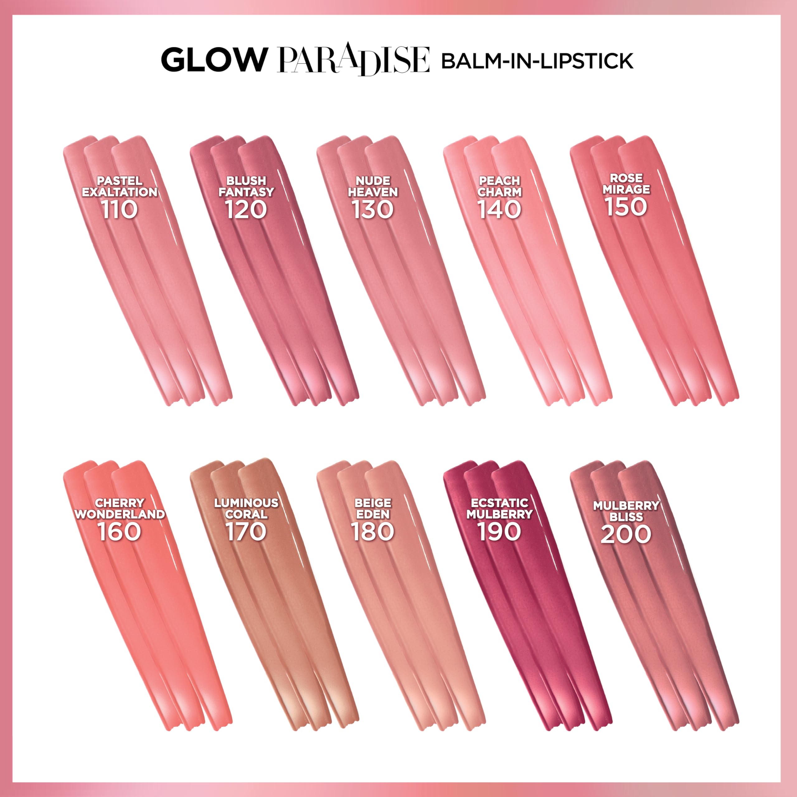 L'Oreal Paris Glow Paradise Hydrating Balm-in-Lipstick with Pomegranate Extract, Ecstatic Mulberry, 0.1 Oz