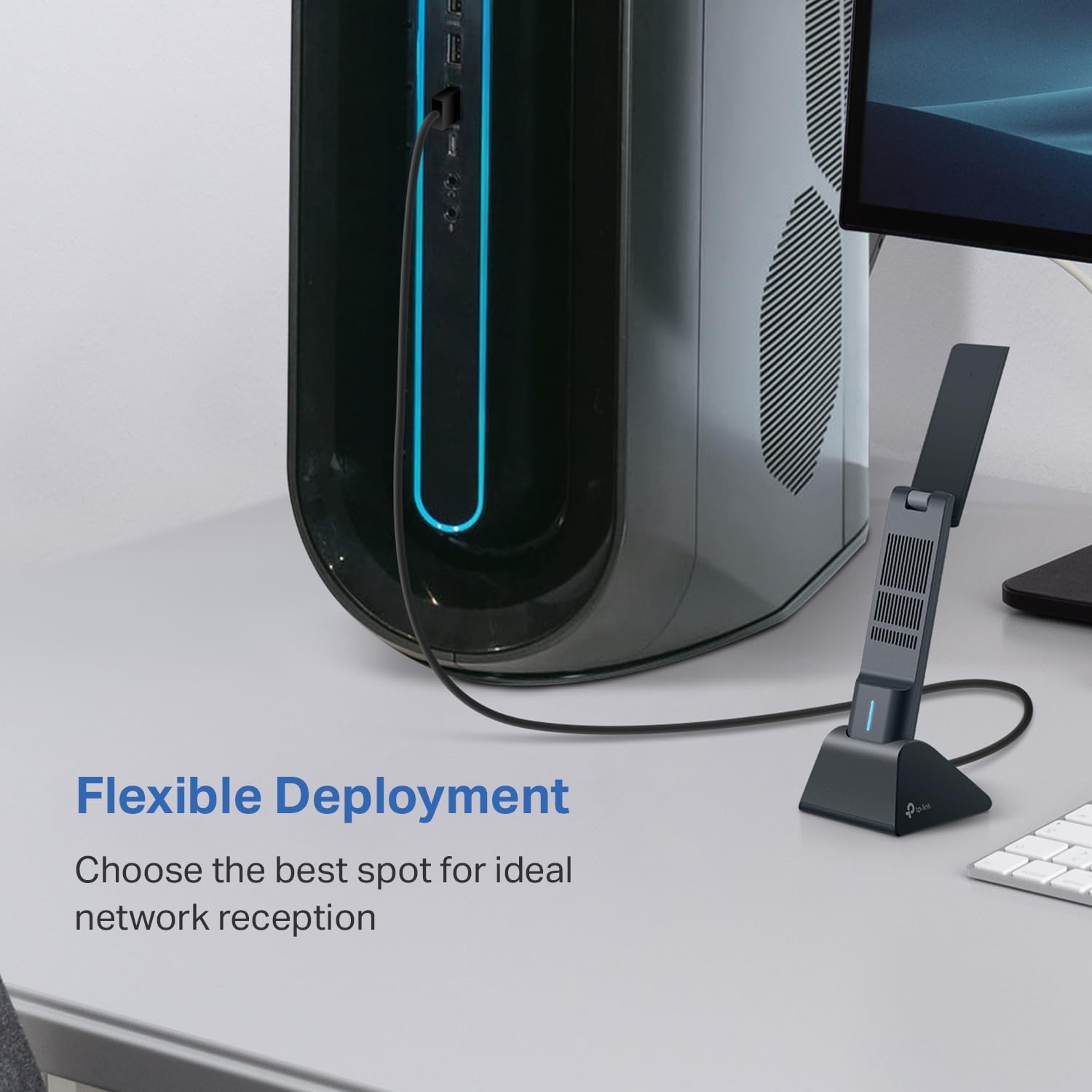 TP-Link WiFi 6E USB Adapter for Desktop PC - (Archer TXE50UH) AXE3000 Tri-Band Wireless Network Adapter, Ultra-Low Latency, MU-MIMO, OFDMA, Refined Security, WPA3, Supports Windows 11/10