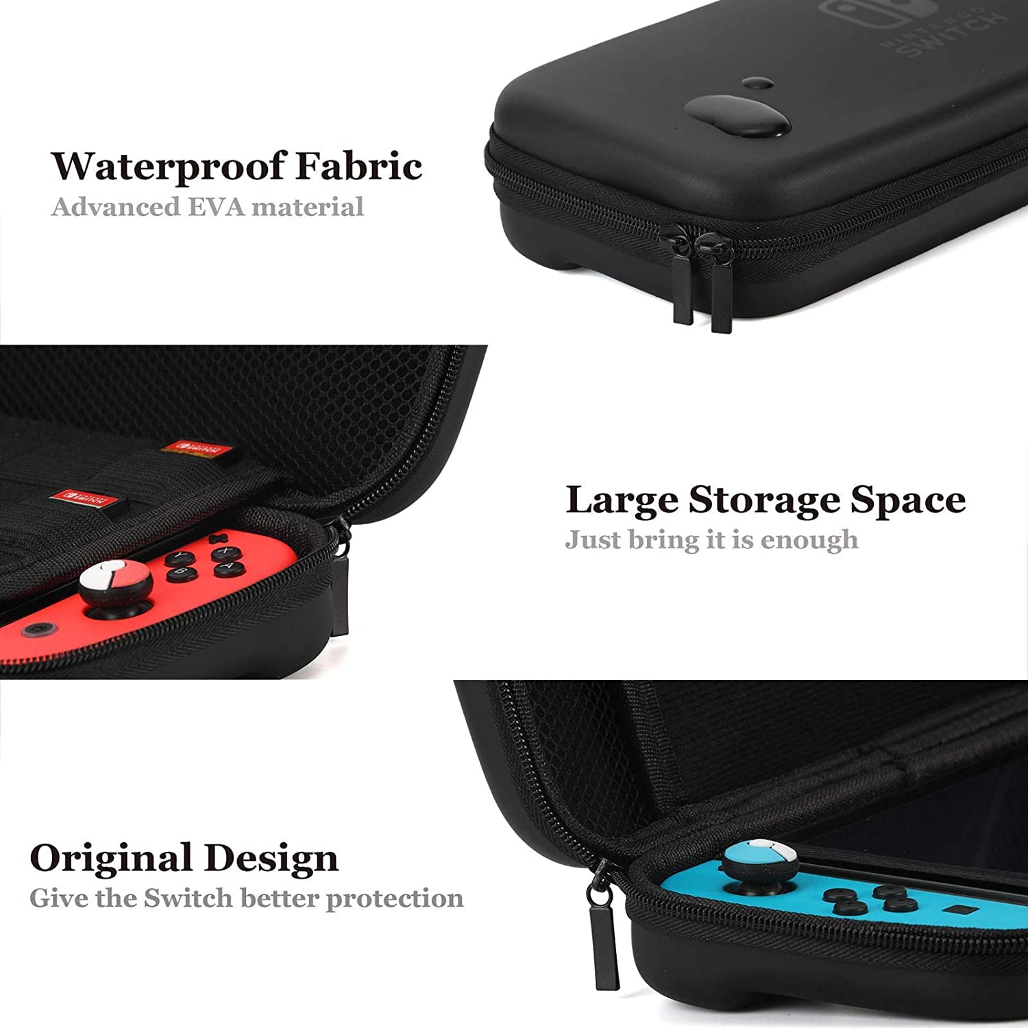 Carrying Case Compatible with Switch 2017 / Switch OLED 2021 Console Joy-Con with 10 Game Card Slots , Flowers and halves of pomegranate