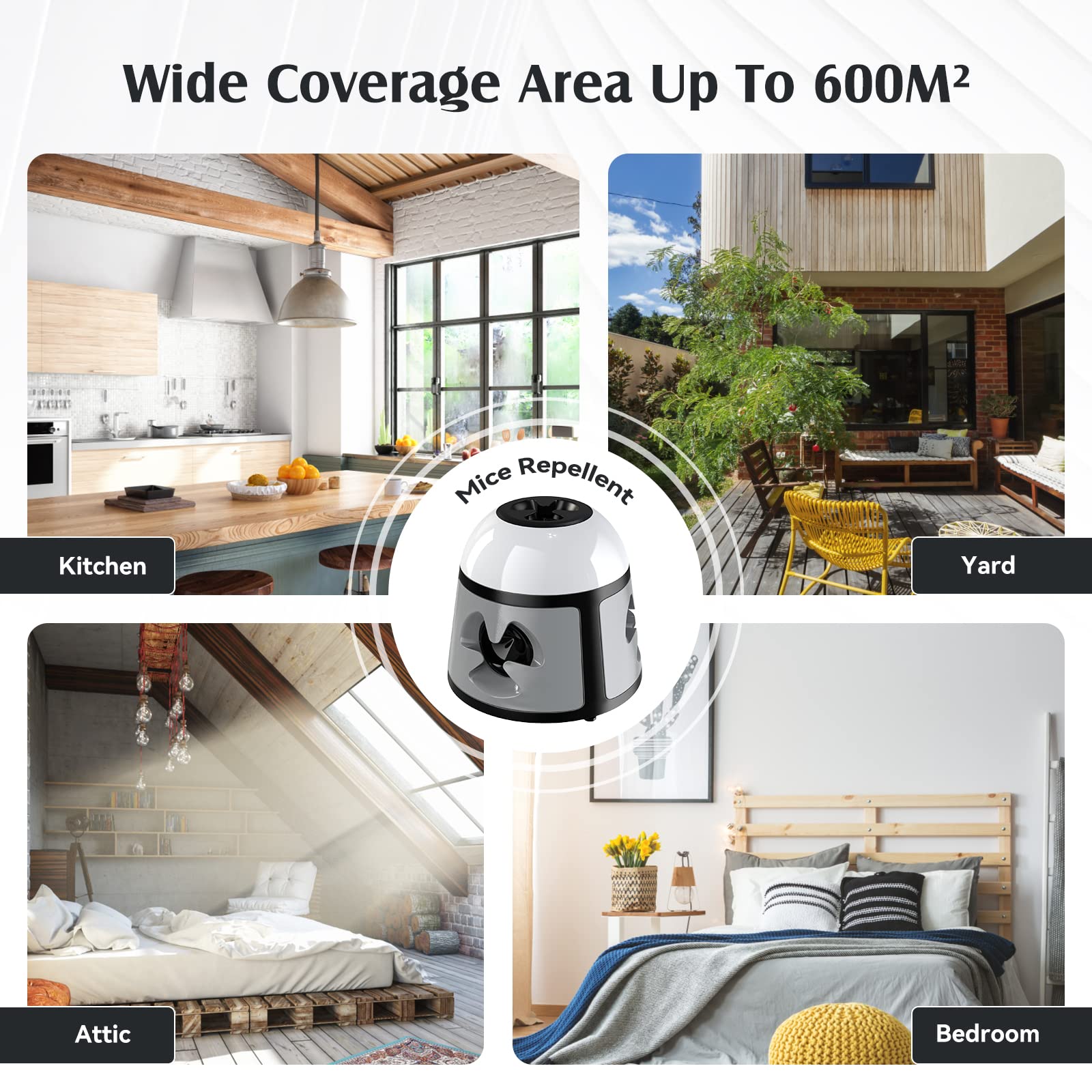 Mice Repellent Plug-ins, Ultrasonic Rodent Squirrels Repellent Indoor Pest Repeller, Mouse Deterrent Rat Control for House Attic Garage RV