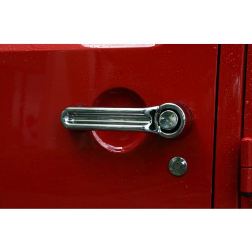Rugged Ridge 13311.11 Door Handle Cover Kit, Chrome; 07-18 Jeep Wrangler JK