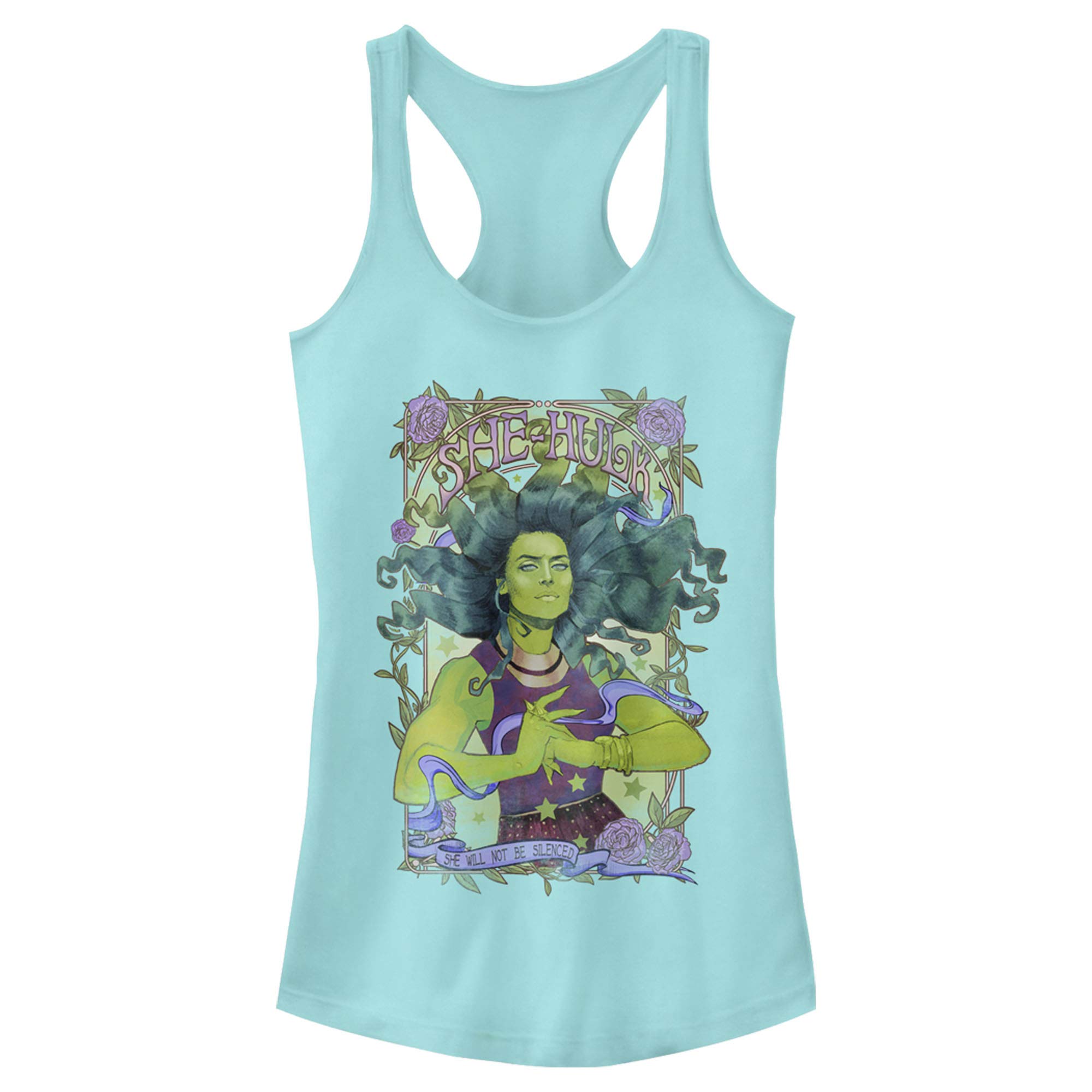 Dungeons & Dragons Women's Marvel Juniors' Hulk Nouveau Racerback Tank Top, Cancun