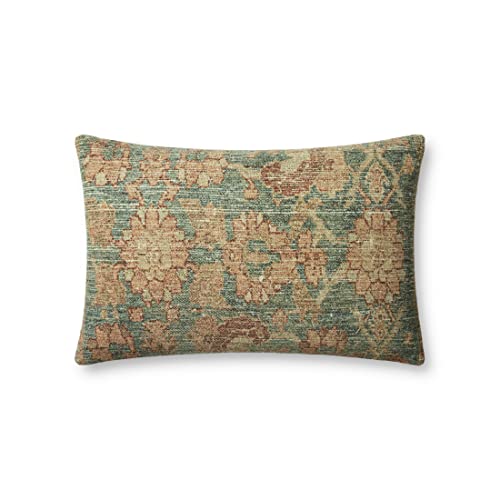 Loloi Angela Rose x Clay Collection Teal/Terracotta, 13'' x 21'' Cover Only Pillow