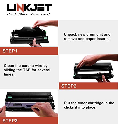 LINKJET Compatible DR221 Drum Replacement for Brother DR221CL DR-221CL Drum Unit for Use in Brother HL-3170CDW MFC-9330CDW HL-3140CW MFC-9130CW MFC-9340CDW Printer(Black,Cyan,Magenta,Yellow)