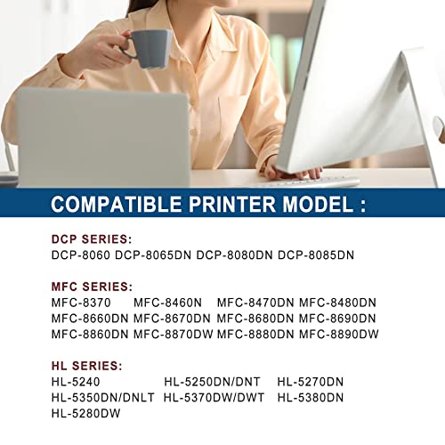 TN650 TN-650 High Yield Compatible Toner Cartridge Replacement for Brother TN650 for MFC-8460N 8890DW HL-5240 5250DN DCP-8085DN 8080DN Printer (TN6501PK) up to 8,200 Pages